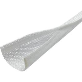 Braided Cable Sleeving 6ft x 1.25in White with Hook & Loop Fastener