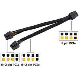 PCI-e 8 Pin Female to Dual 8 Pin Male GPU VGA power cable 13.8 Inches