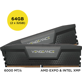 Corsair CMK64GX5M2B6000Z30 VENGEANCE DDR5 64GB2x32GB Memory Kit 6000MT ...