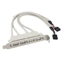 4 Port USB 2.0 A Female Slot Plate Adapter Panel Extender Cable to ...