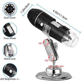 1600X Digital Microscope Camera 3in1 Type-C USB Portable Electronic ...